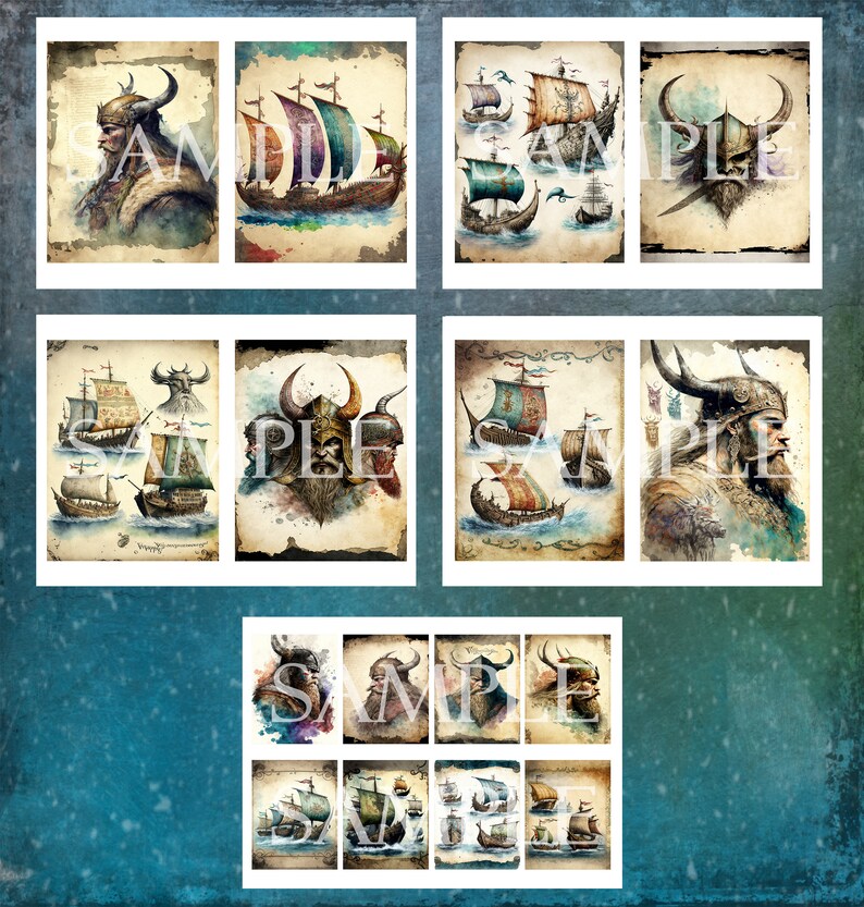 Vikings ATC Cards Junk Journal Cards Digital Paper - Etsy