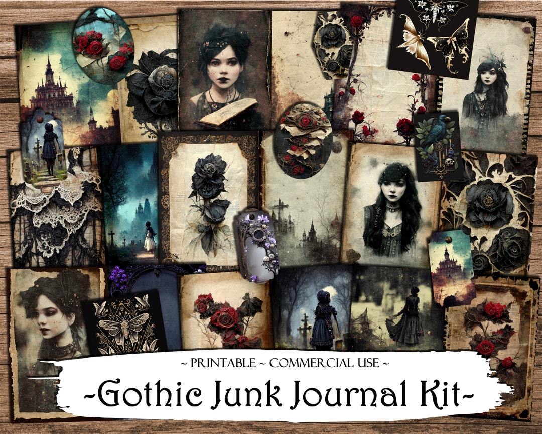 Gothic Junk Journal Kit, Junk Journal Supplies, Junk Journal Ephemera ...