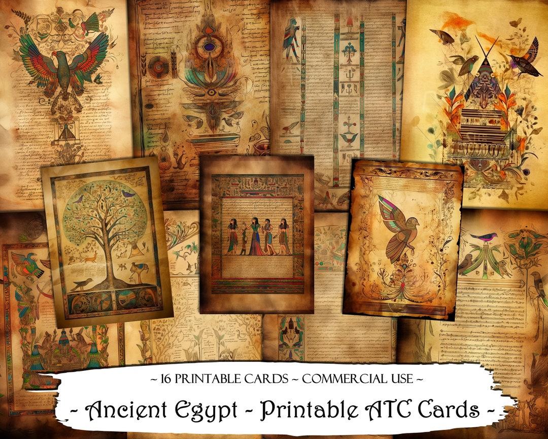 Ancient Egypt ATC Cards, Junk Journal Cards, Digital Paper, Printable ...