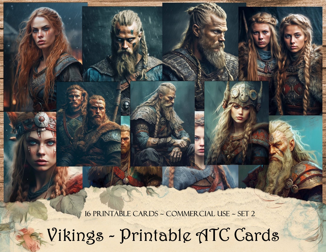 Vikings Printable ATC Cards, Junk Journal Kit, Scrapbooking, Ephemera ...