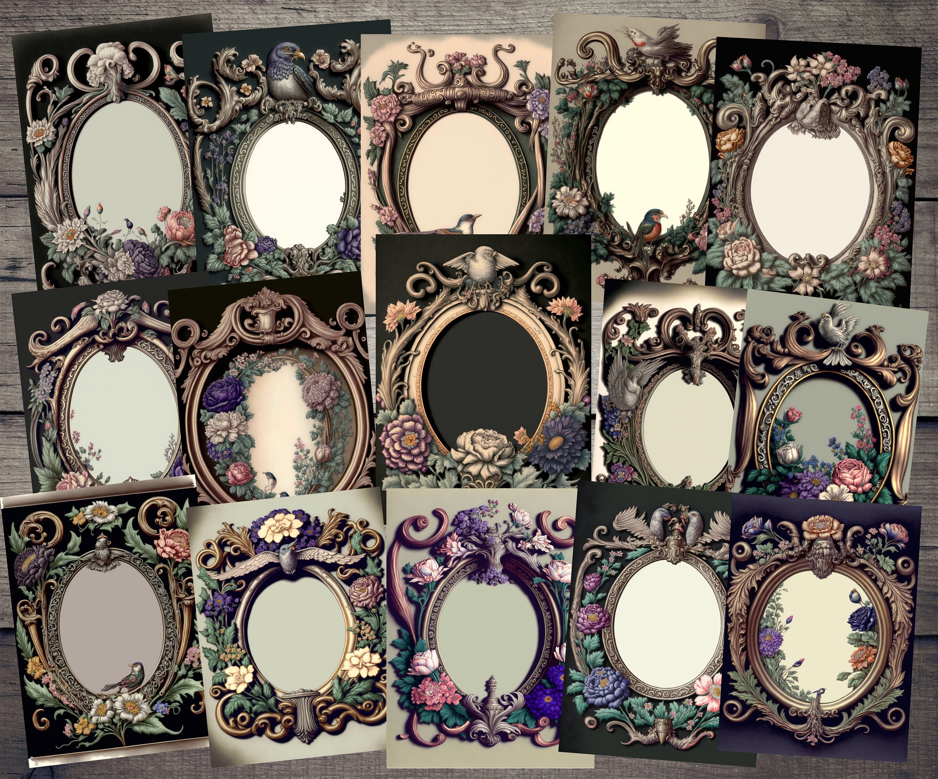 Vintage Frames Printable Journal Papers Scrapbooking Junk - Etsy