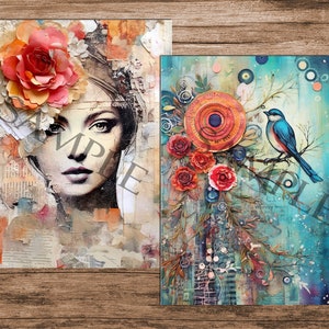 Mixed Media Printable Papers: Junk Journal Ephemera (digital Download ...