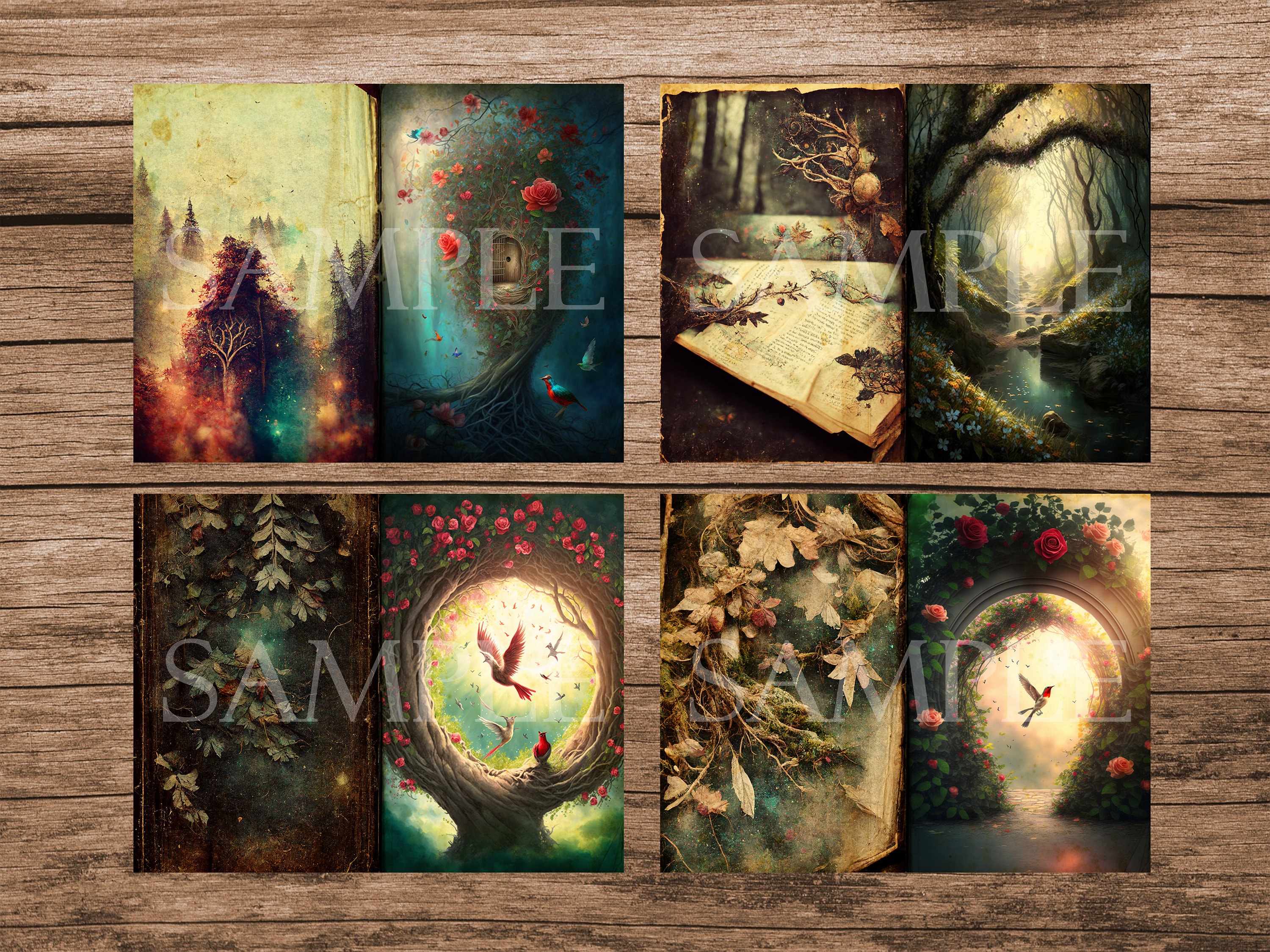 Mystical Forest Journal Pages Junk Journal Kit Journaling - Etsy