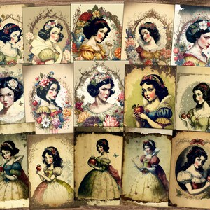 Snow White ATC Cards, Junk Journal Cards, Digital Paper, Printable ...