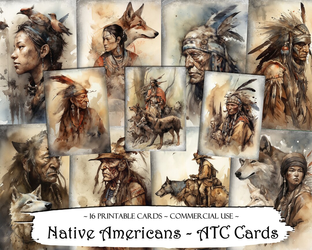 Native Americans ATC Cards: Printable Ephemera (digital Download) - Etsy