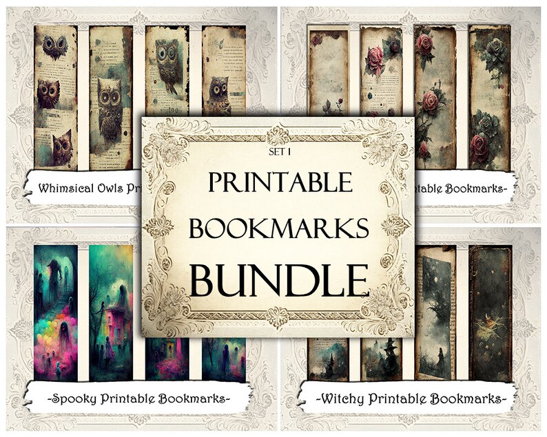 Printable Bookmarks Bundle 1 Digital Bookmarks Bookmarks - Etsy