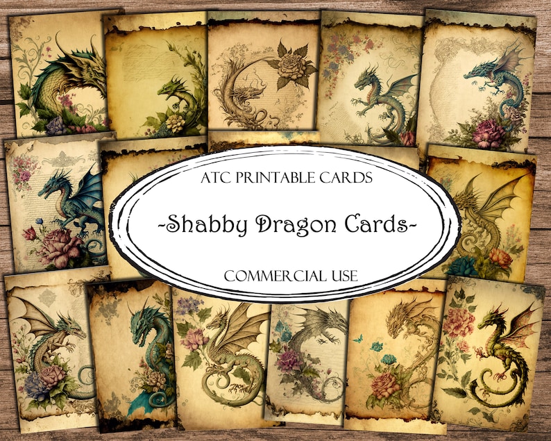 Printable ATC Cards Junk Journal Cards Digital Paper - Etsy