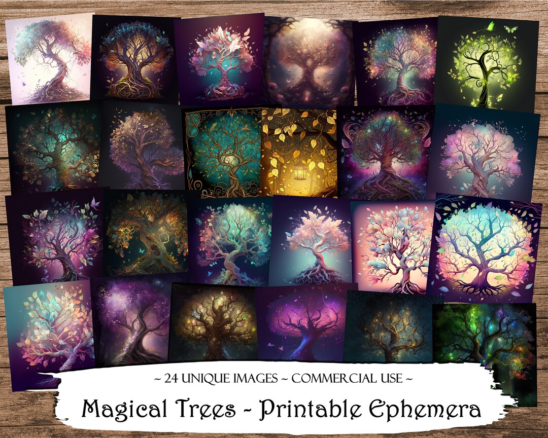 Magical Trees Junk Journal Printable Ephemera, Junk Journal Kit ...