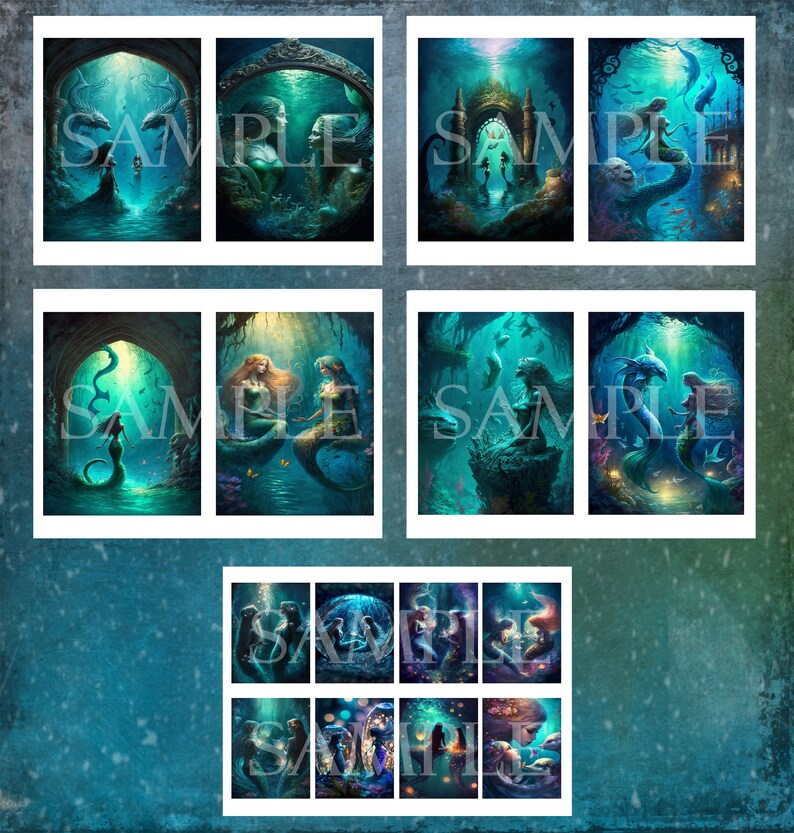 Printable ATC Cards Bundle: Vikings, Mermaids, Forest, Pirates (digital ...