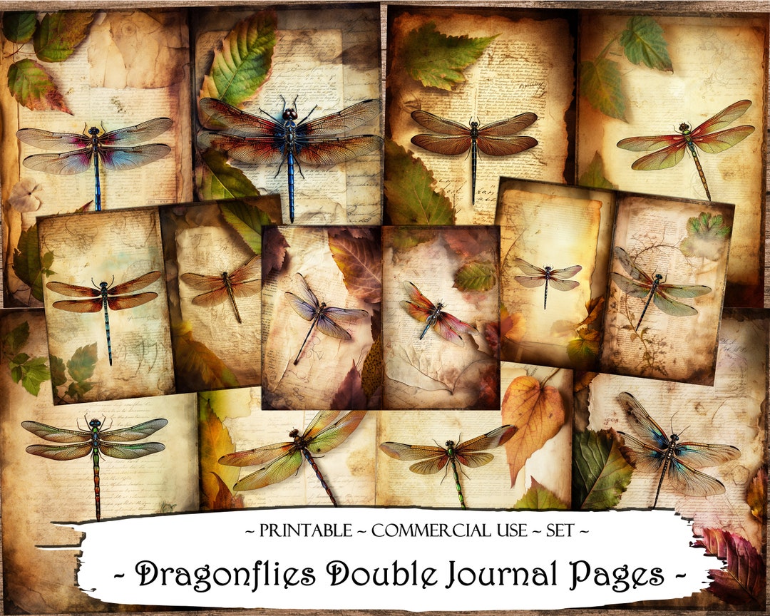 Dragonflies Journal Pages, Junk Journal Kit, Journaling Supplies ...