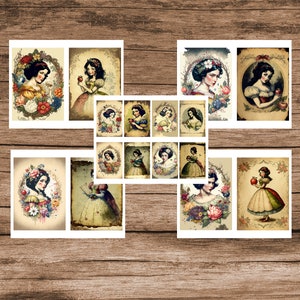 Snow White ATC Cards, Junk Journal Cards, Digital Paper, Printable ...