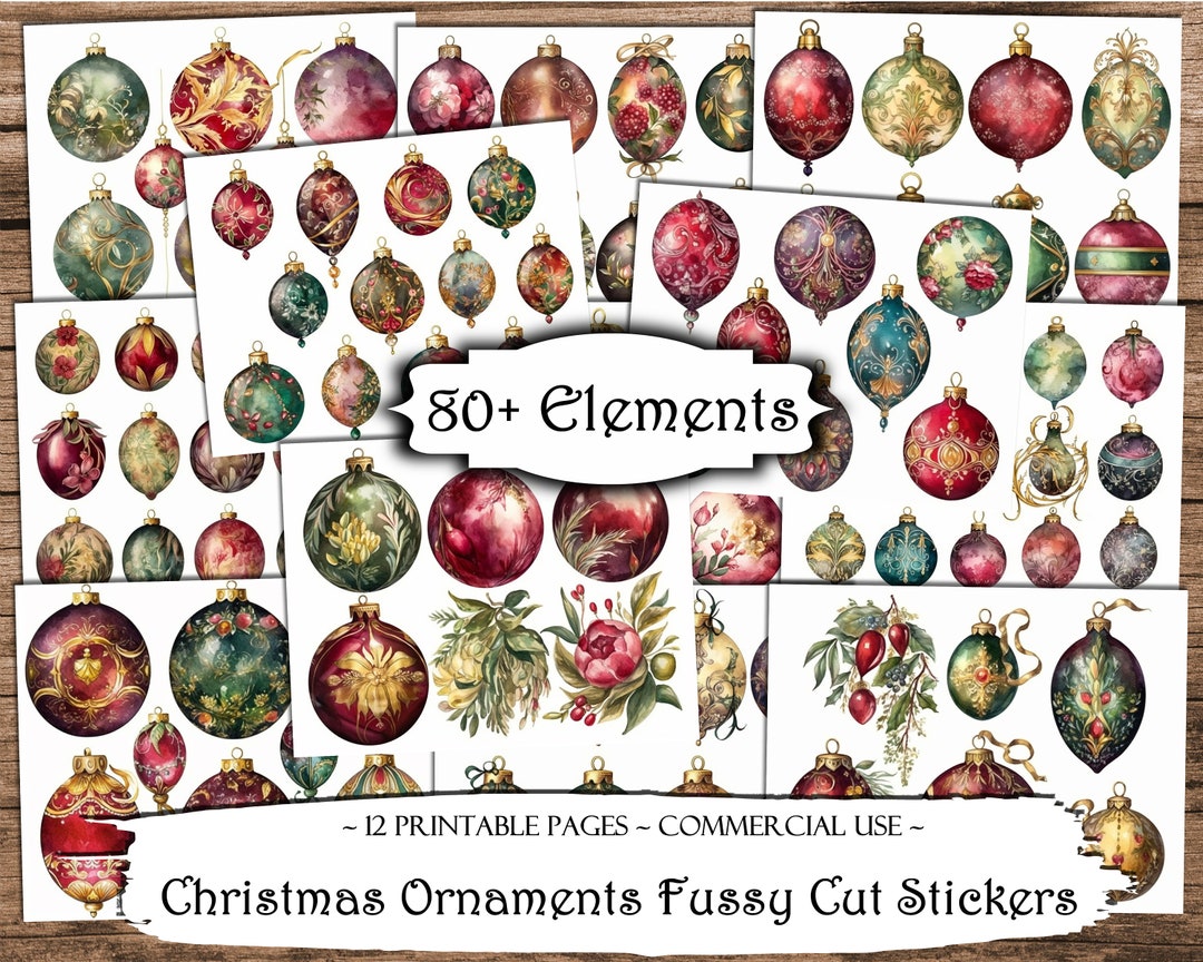 Christmas Fussy Cut Stickers Scrapbooking Printable - Etsy Polska