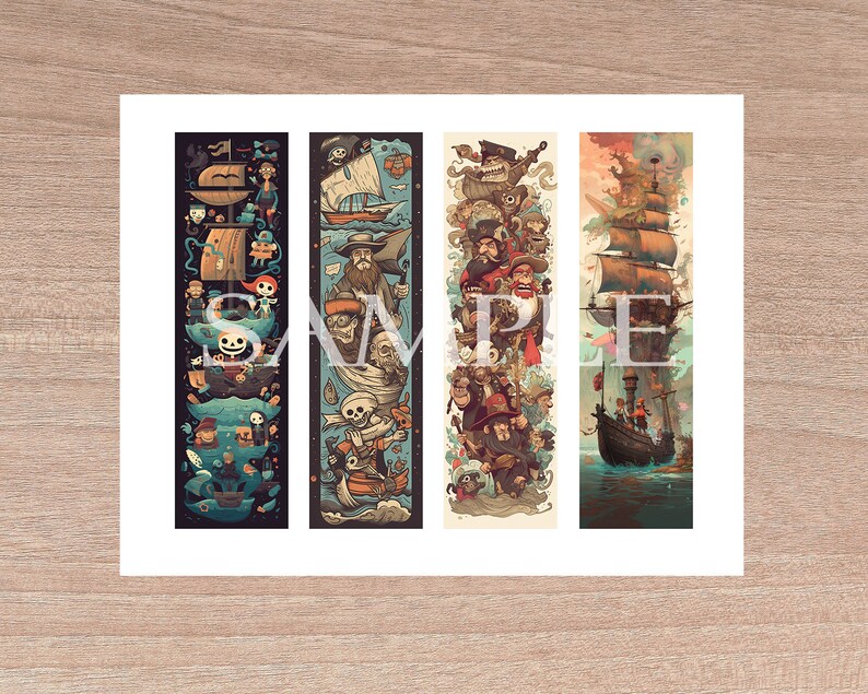 Pirate Bookmarks Set: Printable Ephemera, Scrapbooking Tags (digital ...