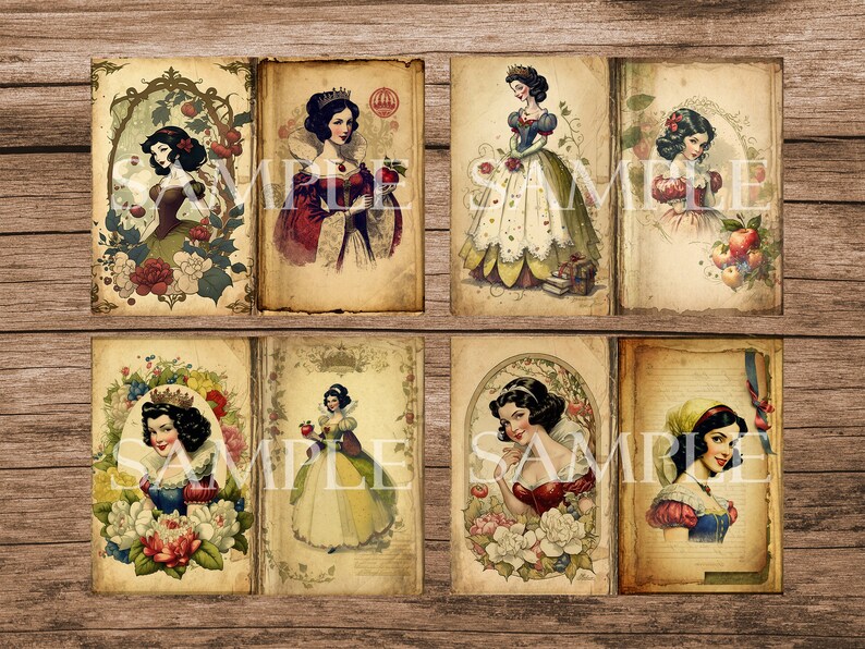 Snow White Journal Pages Junk Journal Kit Journaling - Etsy