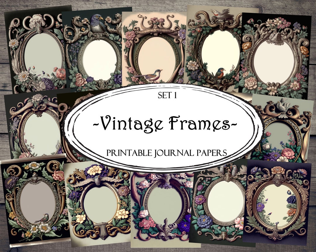 Vintage Frames, Printable Journal Papers, Scrapbooking, Junk Journal ...