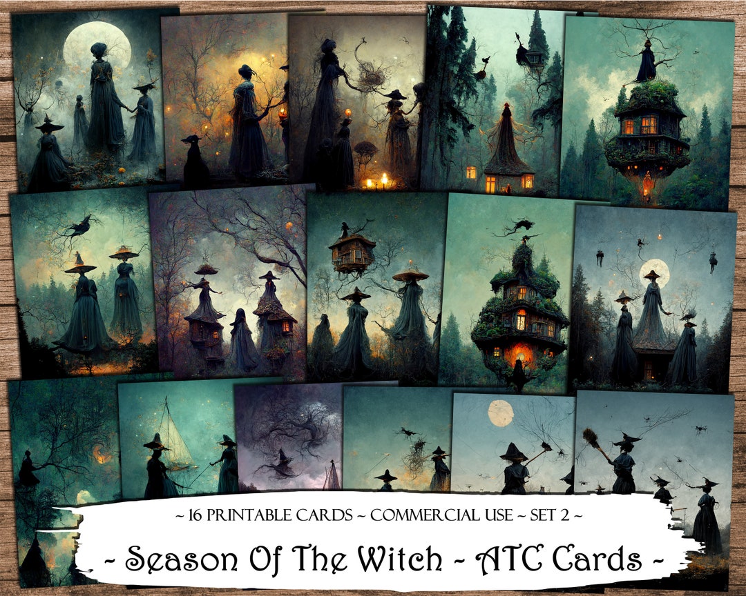 Season of the Witch ATC Cards Junk Journal Cards Digital - Etsy