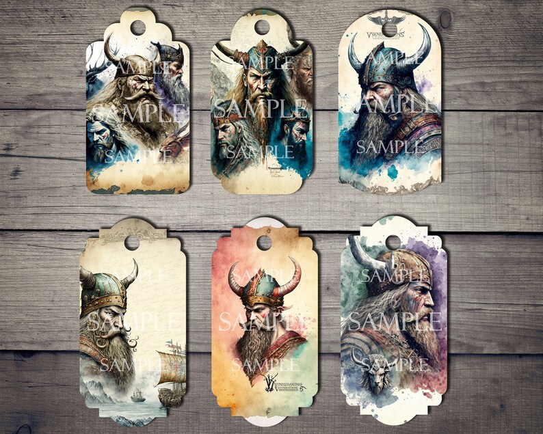 Vikings Junk Journal Tags Printable Tags Junk Journal - Etsy