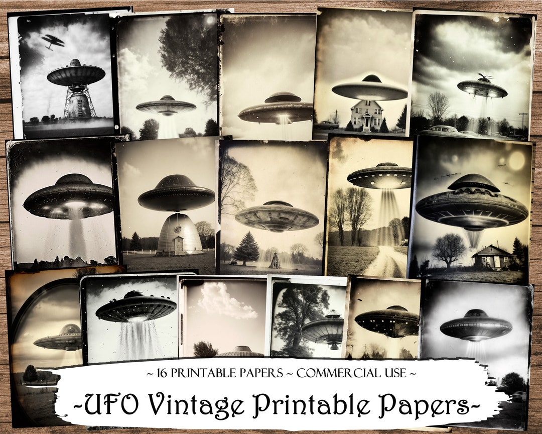 UFO Vintage Printable Papers: Junk Journal Ephemera (digital Download ...