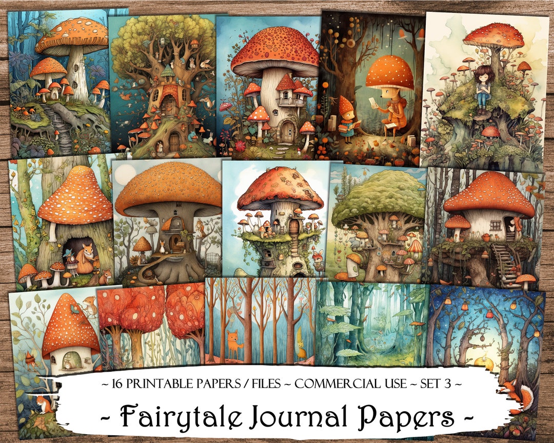 Fairytale Mushroom Journal Papers: Printable Scrapbook Kit - Etsy