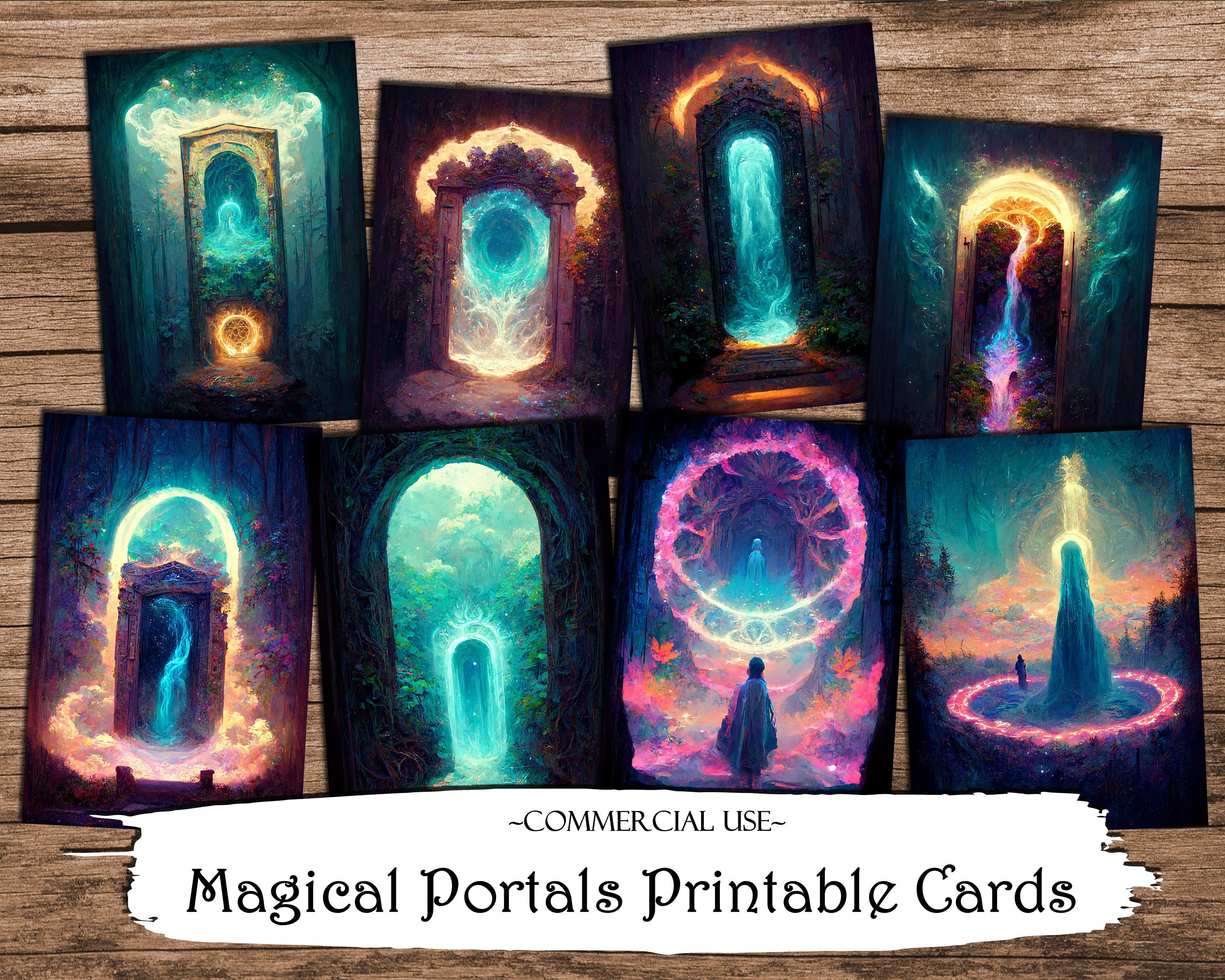 Magical Portals ATC Cards Junk Journal Cards Digital Paper - Etsy