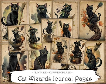 Cat Wizards Junk Journal Pages: Ephemera Kit (digital Download) - Etsy