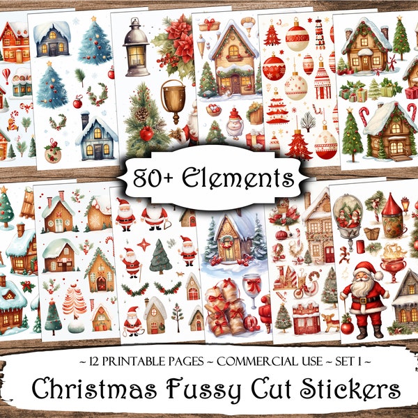 Christmas Stickers Sheet - Etsy