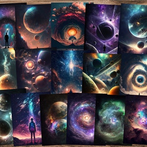 Universe Printable ATC Cards, Junk Journal Cards, Digital Paper ...