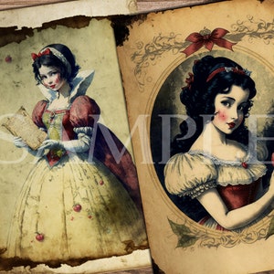 Snow White ATC Cards, Junk Journal Cards, Digital Paper, Printable ...