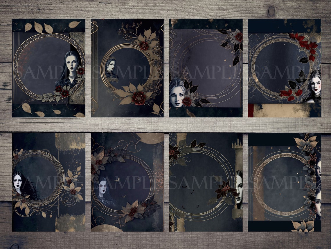 Printable Gothic Journal Pages: Dark Ephemera, Scrapbook Paper (digital ...