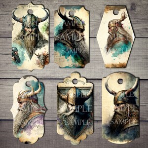 Vikings Junk Journal Tags, Printable Tags, Junk Journal Supplies ...