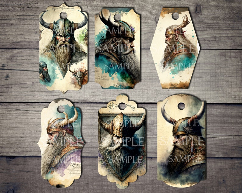 Vikings Junk Journal Printable Tags: Scrapbooking Ephemera (digital ...