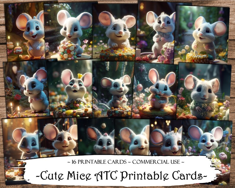 64 Printable ATC Cards: Junk Journal Ephemera Bundle (digital Papers ...