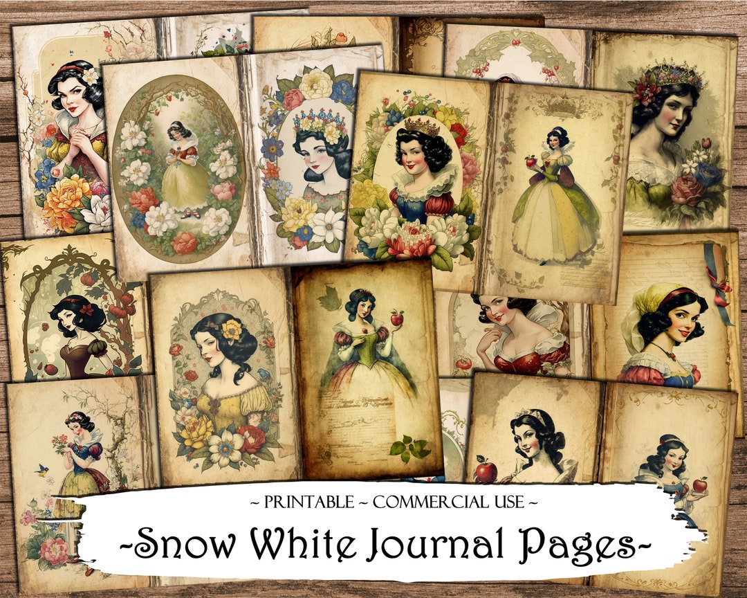 Snow White Journal Pages, Junk Journal Kit, Journaling Supplies ...