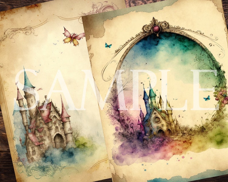 Printable Fairytale Journal Papers Scrapbooking Pages Junk - Etsy