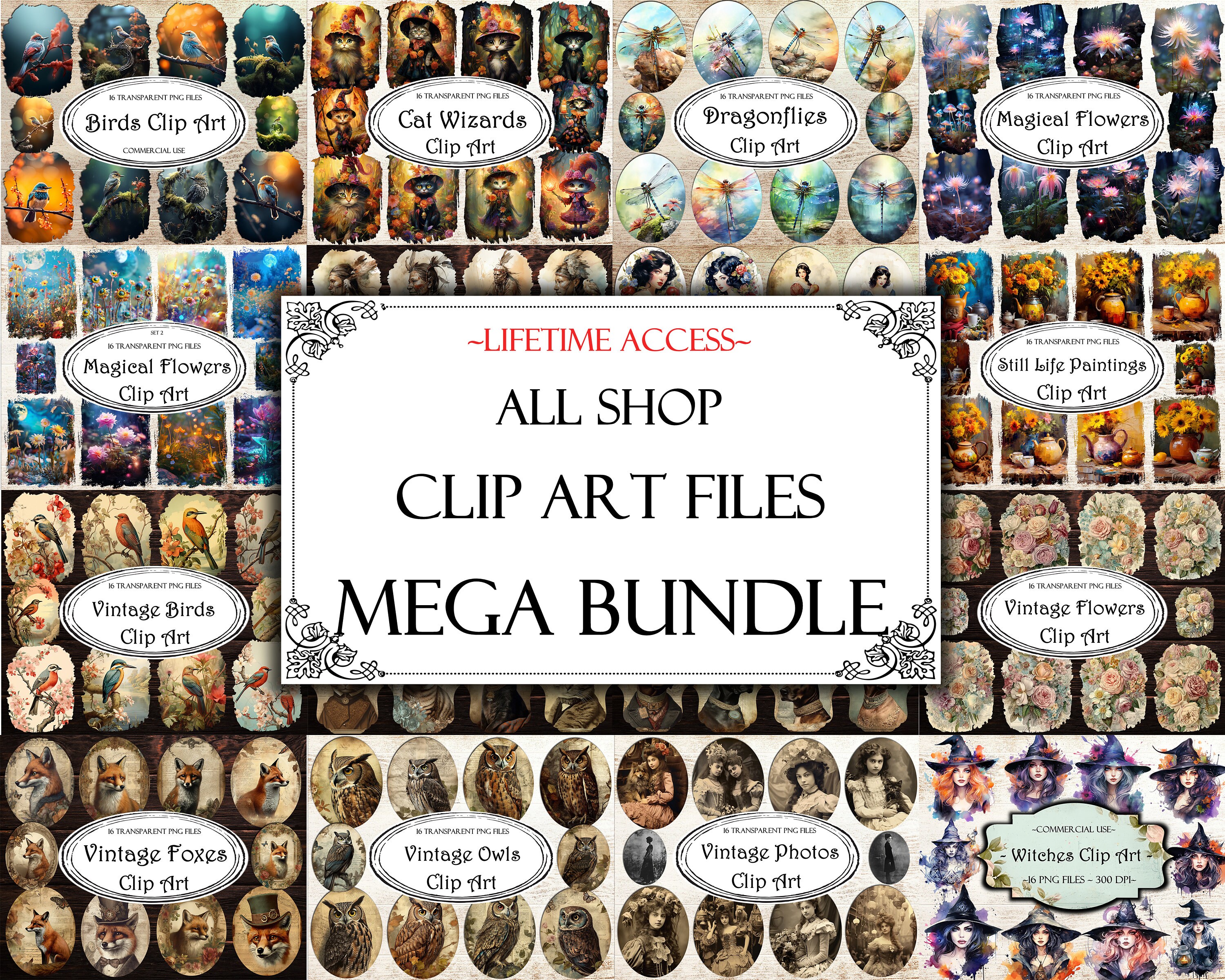 All Shop Clip Art Mega Bundle: PNG Files for Scrapbooking (digital ...