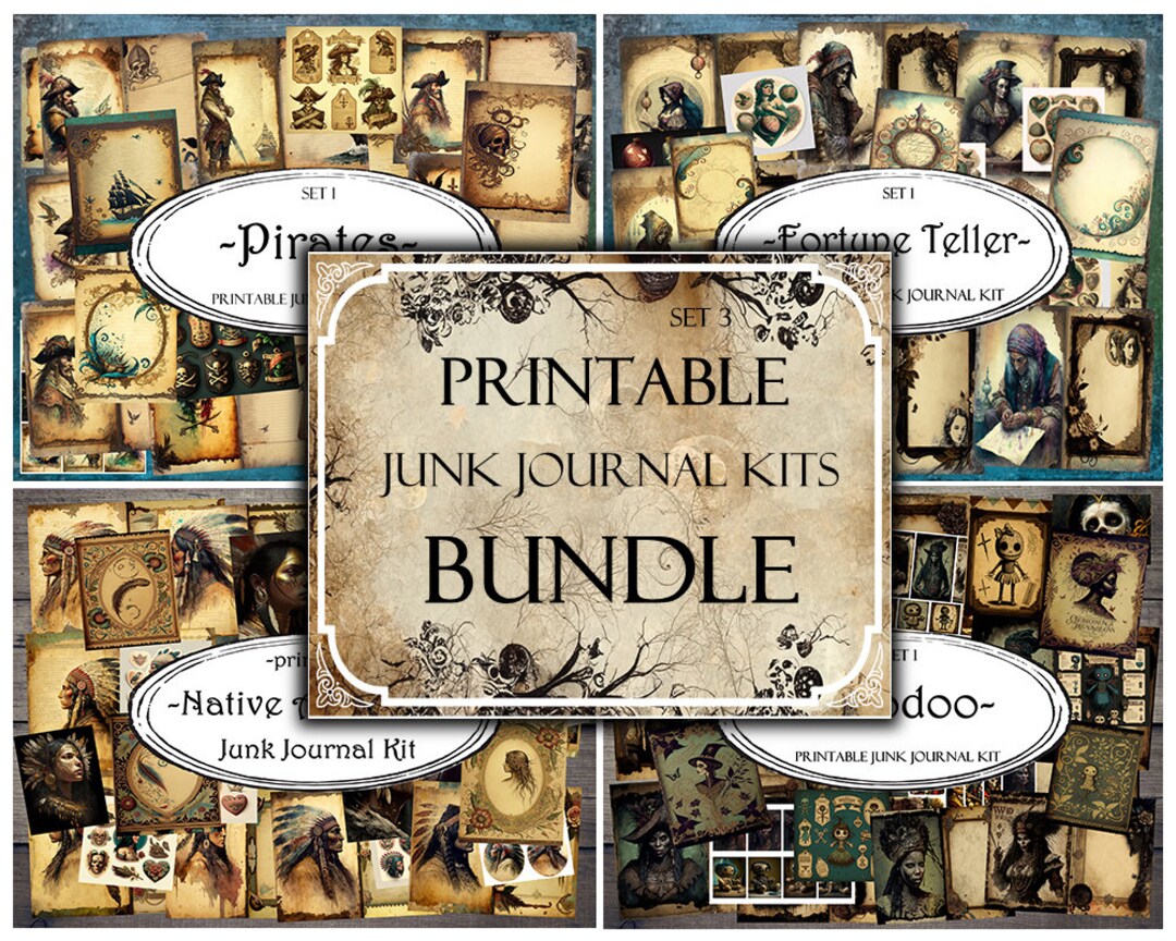 Junk Journal Kit BUNDLE: Pirates, Voodoo, Fortune Teller, Native ...