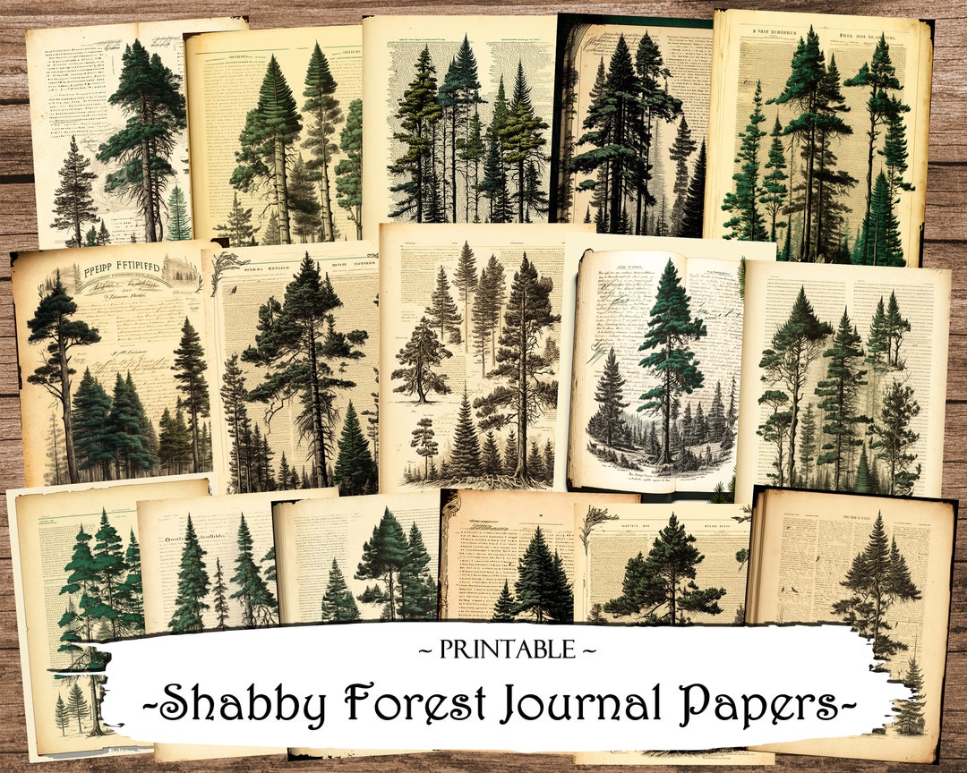 Shabby Forest Journal Papers, Scrapbooking Pages, Junk Journal Pages ...