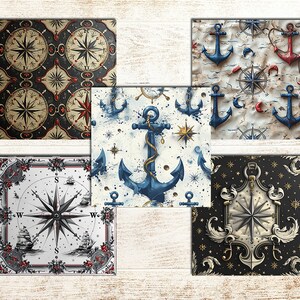 Nautical Papers, Digital Papers, Printable Papers, Junk Journal Kit ...