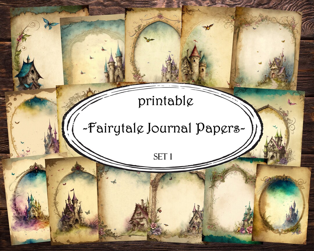 Printable Fairytale Journal Papers, Scrapbooking Pages, Junk Journal ...