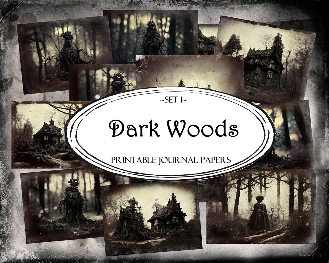 Dark Woods Journal Papers, Printable Sheets, Digital Paper ...