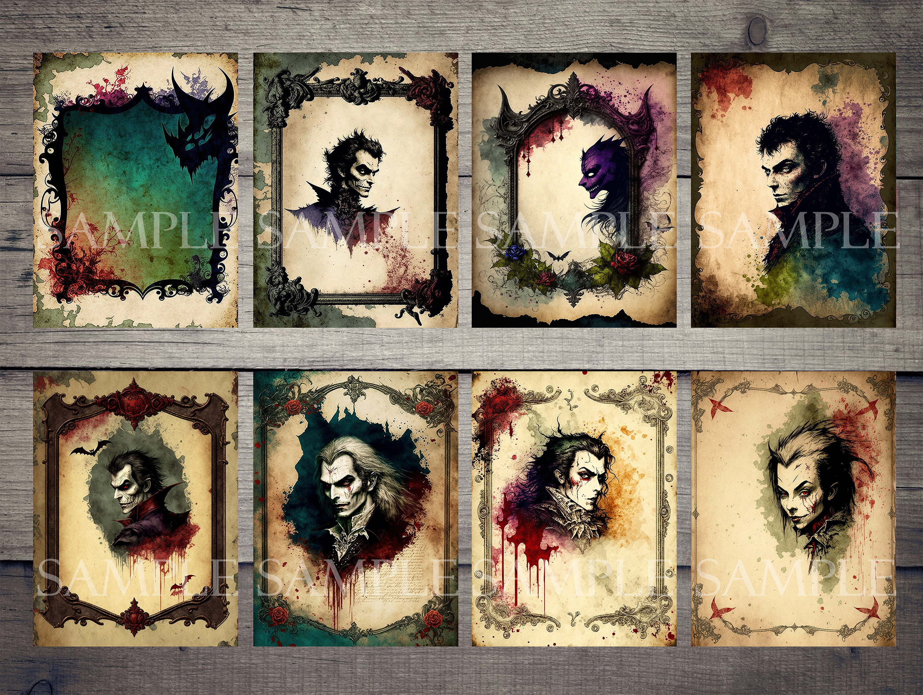 Printable Vampire Journal Papers Scrapbooking Pages Junk - Etsy