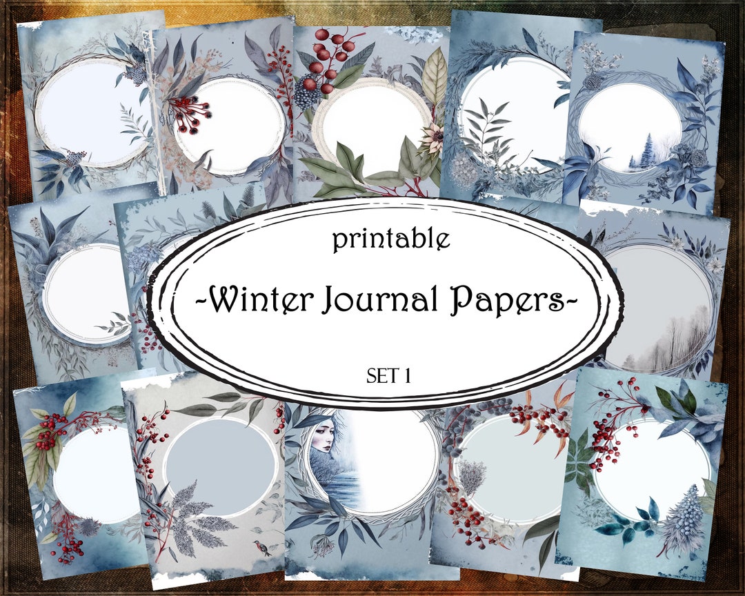 Printable Winter Journal Papers: Scrapbook Ephemera (digital Download ...