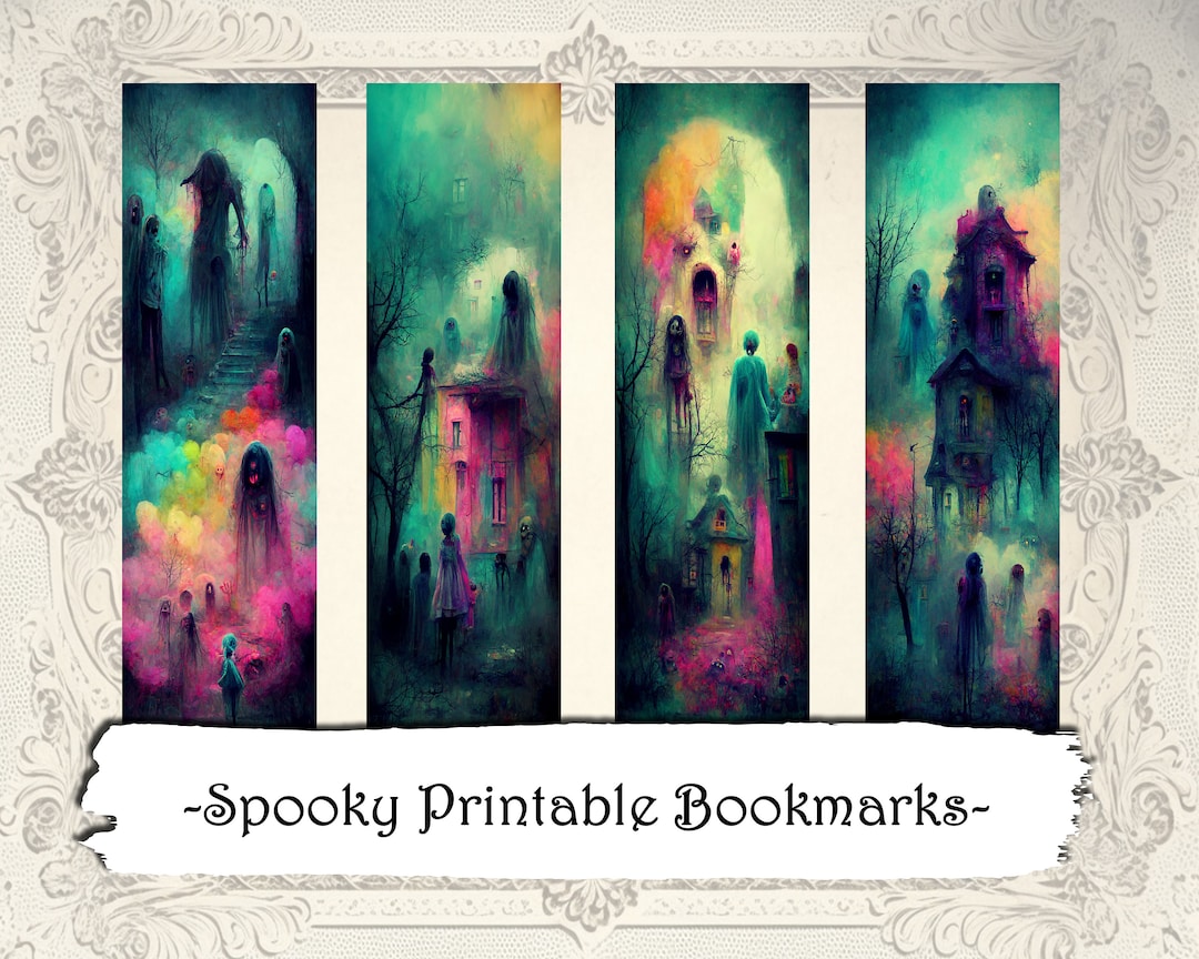 Spooky Printable Bookmarks, Digital Bookmarks, Bookmarks Set, Junk ...