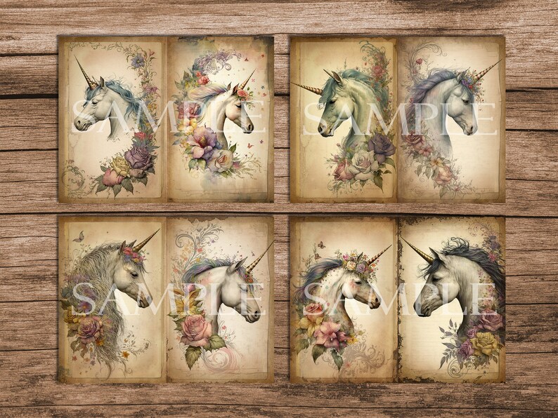 Unicorns Journal Pages Junk Journal Kit Journaling Supplies - Etsy