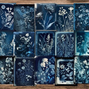 Cyanotype Printable Journal Papers, Scrapbooking Pages, Junk Journal ...