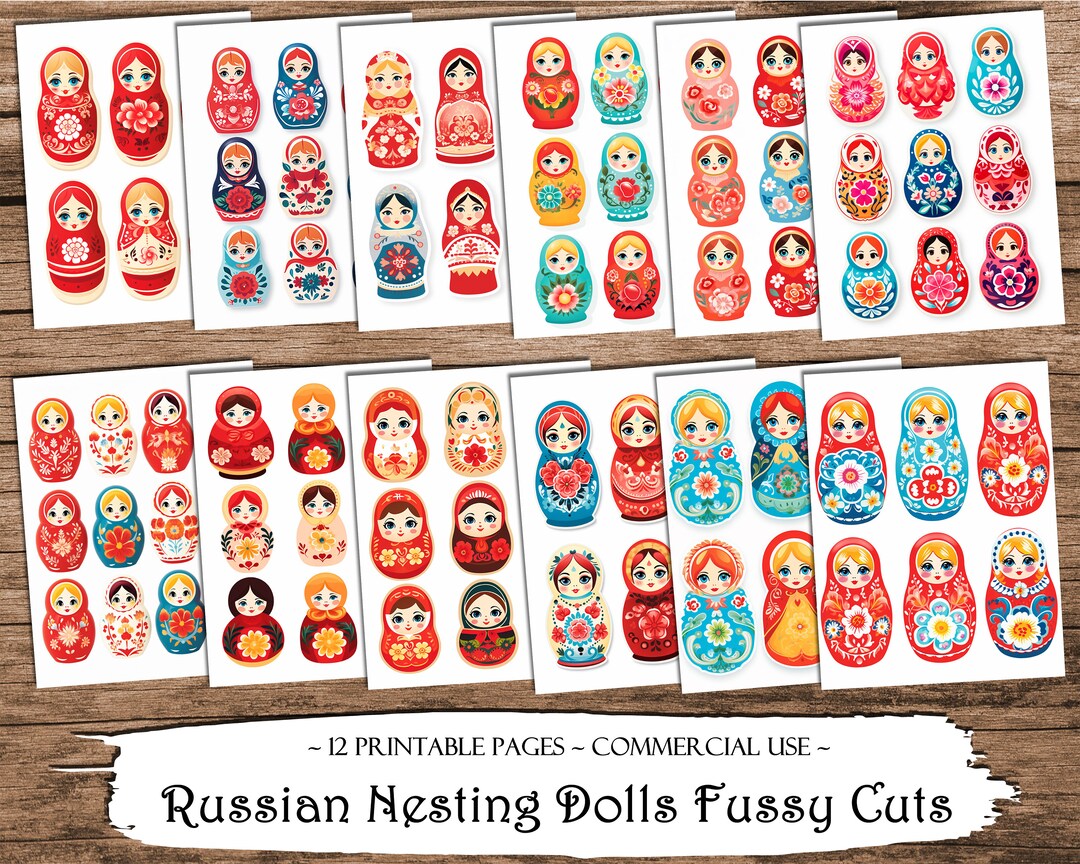 Russian Nesting Dolls Fussy Cut Stickers Junk Journal - Etsy