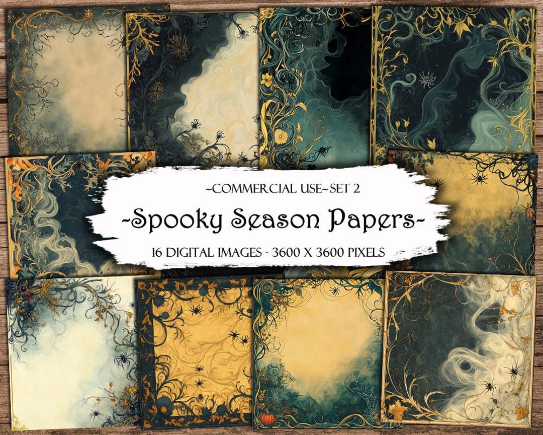 Spooky Season Papers, Digital Papers, Printable Papers, Junk Journal ...