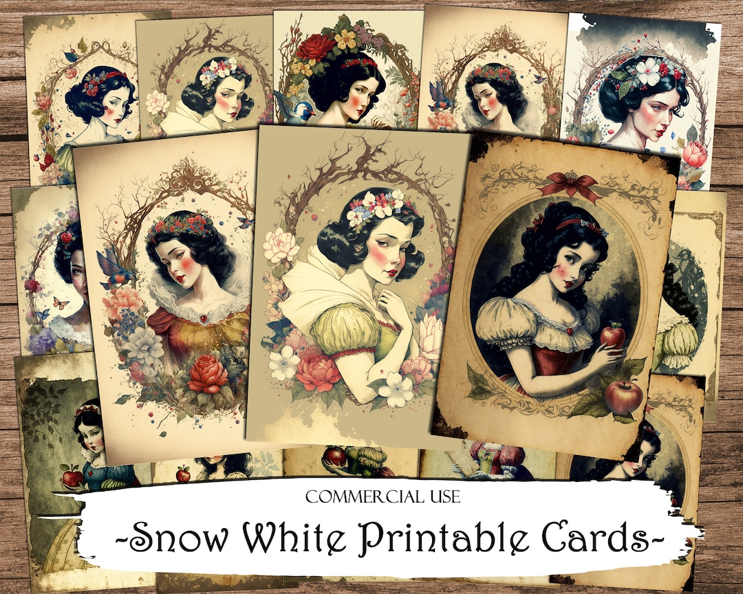 Snow White ATC Cards, Junk Journal Cards, Digital Paper, Printable ...