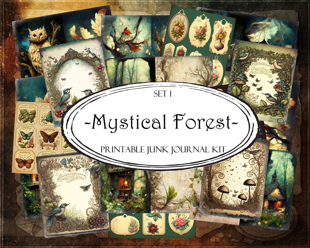 Mystical Forest Junk Journal Kit, Junk Journal Supplies, Junk Journal ...