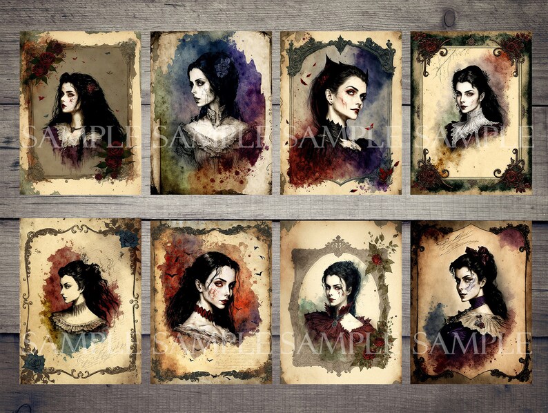 Printable Vampire Journal Pages: Gothic Scrapbook Ephemera (digital ...